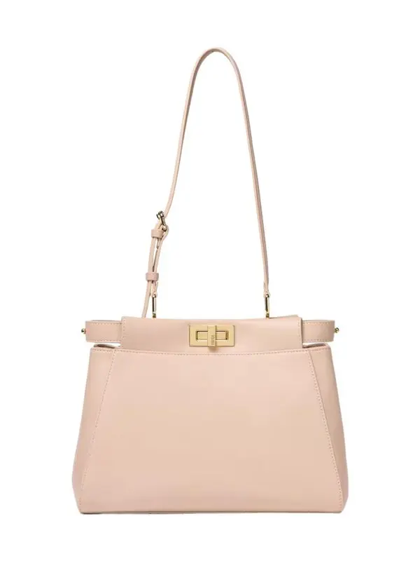 Fendi My Peekaboo Small Pink Leather Bag - Beige