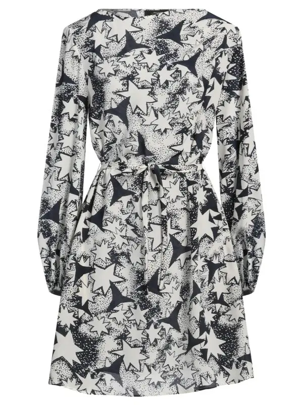Max Mara Color-blocked Long-sleeve Chiffon Dress - Blue