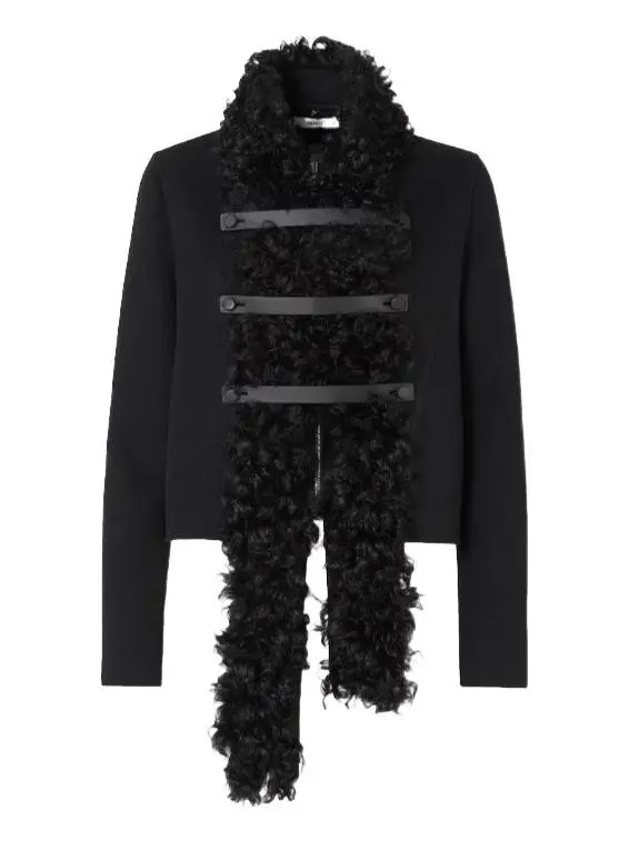 Fendi Jacket Wool And Shearling Blouson - Black