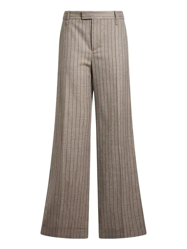 Brunello Cucinelli Oversized Striped Tailored Trousers - Grey
