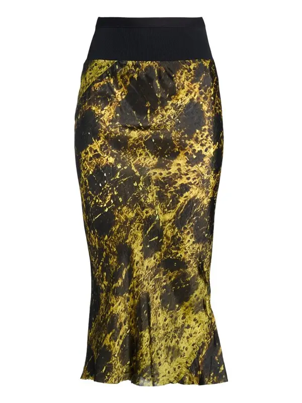 Rick Owens Colorful Satin Midi Skirt - Black