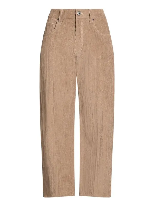 Brunello Cucinelli Tapered Corduroy Trousers - Sand