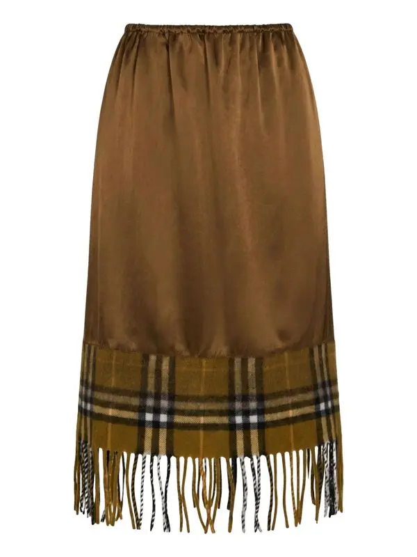 Burberry Multicolored Satin Midi Skirt - No