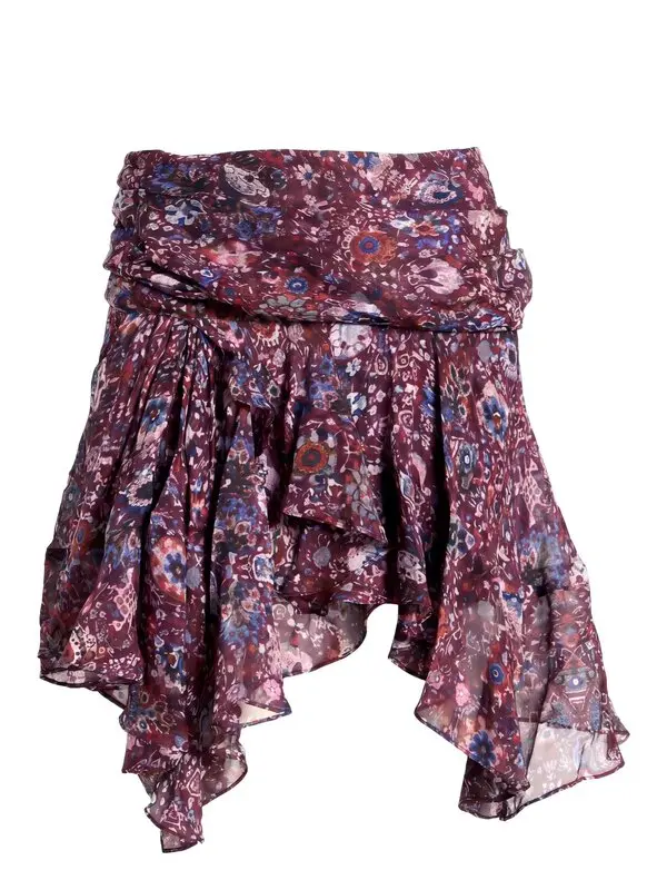 Isabel Marant Étoile Pleated Floral Skirt - Black