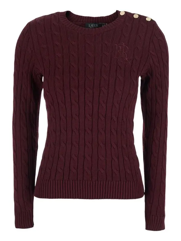 Ralph Lauren Cable Logo Knitted Sweater - Red