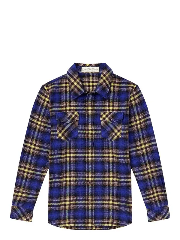 GOD'S TRUE CASHMERE Checked Cashmere Shirt - Blue