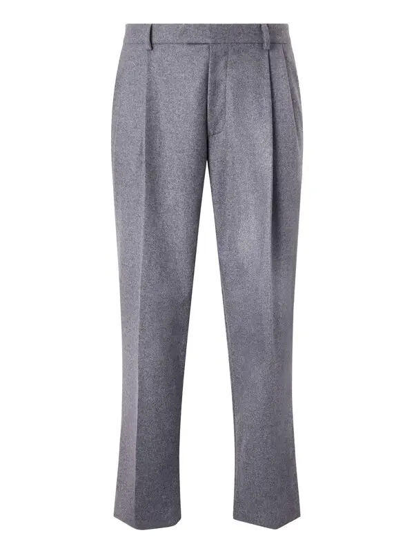 Gabriela Hearst Arthur Wool And Cashmere-blend Tapered-leg Trousers - Gray