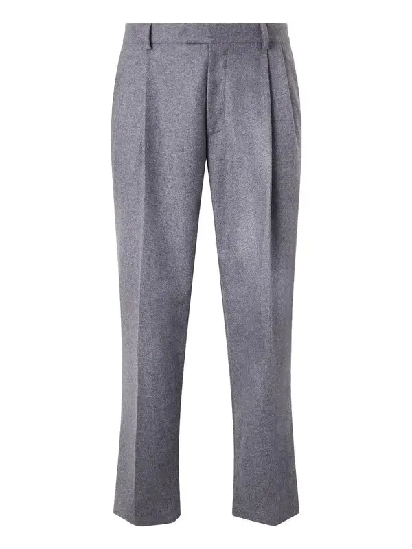 Gabriela Hearst Arthur Wool And Cashmere-blend Tapered-leg Trousers - Gray