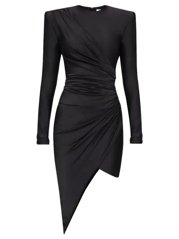 Alexandre Vauthier Asymmetrical Crewneck Mini Dress - Black