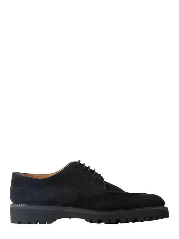 John Lobb Land Suede Derby Shoes - Black