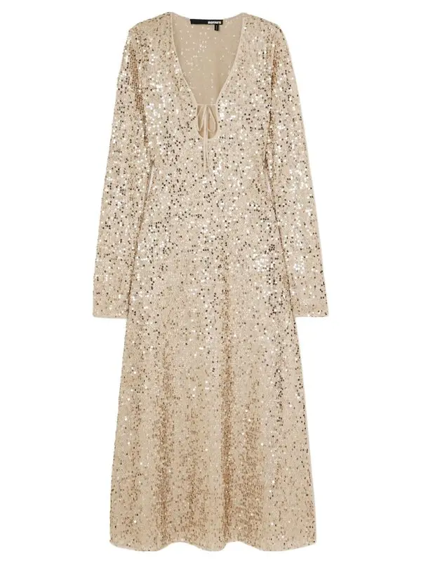 ROTATE BY BIRGER CHRISTENSEN Sequined Recycled-tulle Midi Dress - No