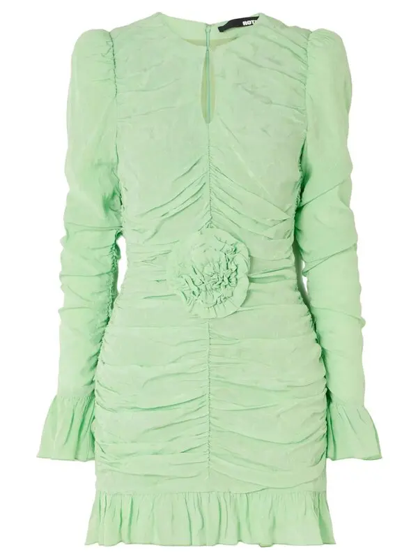 ROTATE BY BIRGER CHRISTENSEN Satin-jacquard Mini Dress - Green