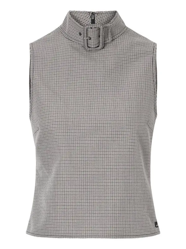 COURREGES Buckled Wool-blend Tank - Houndstooth