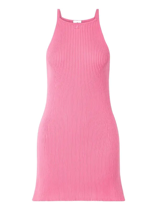 COURREGES Ribbed-knit Mini Dress - No