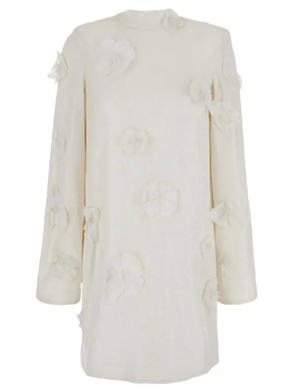 ROTATE BY BIRGER CHRISTENSEN Flower Back Zipper Dress - White