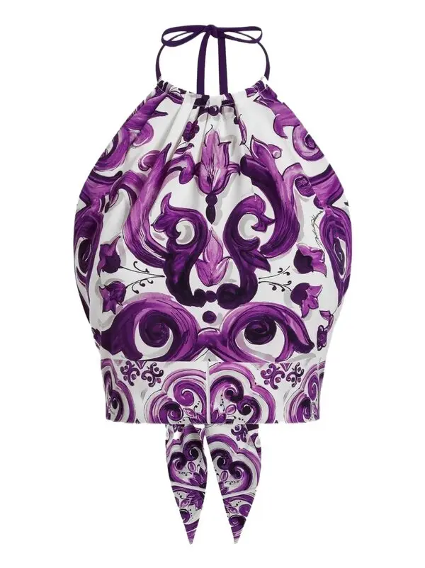 Dolce & Gabbana Stretch-silk Top - Multi-color