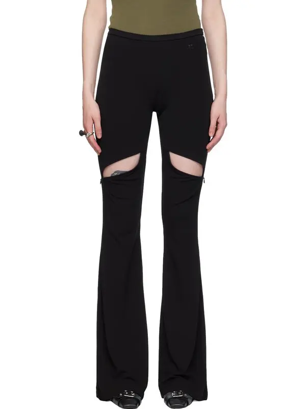 COURREGES Courrèges Ellipse Crepe Jersey Bootcut Pants - Black
