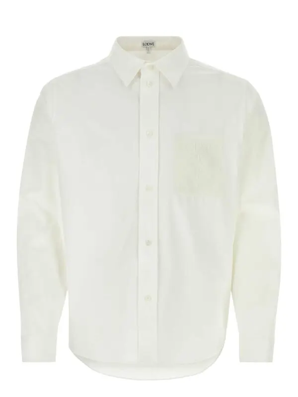 Loewe Anagram Embroidered Button-up Shirt - White