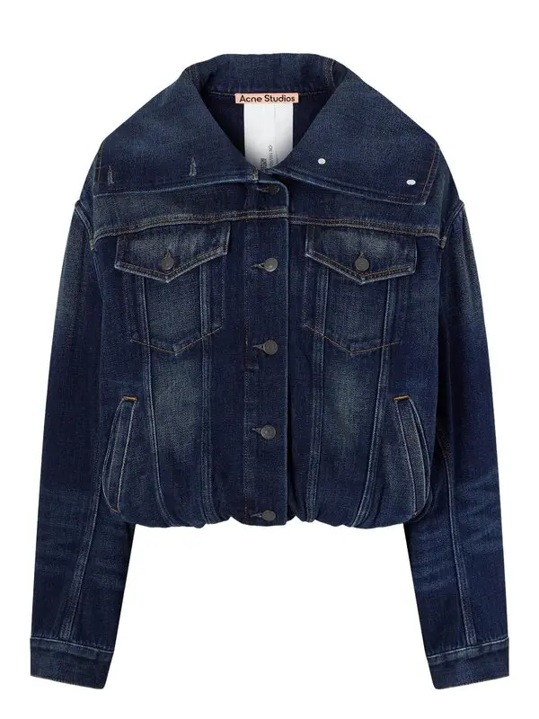 Acne Studios Gathered Denim Jacket - Blue