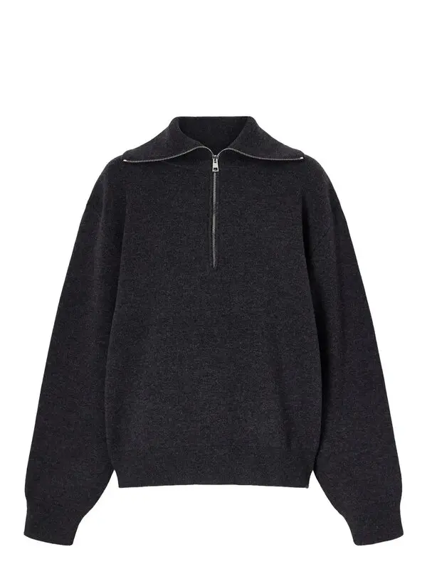 RÓHE Wool-blend Half-zip Sweater - Gray