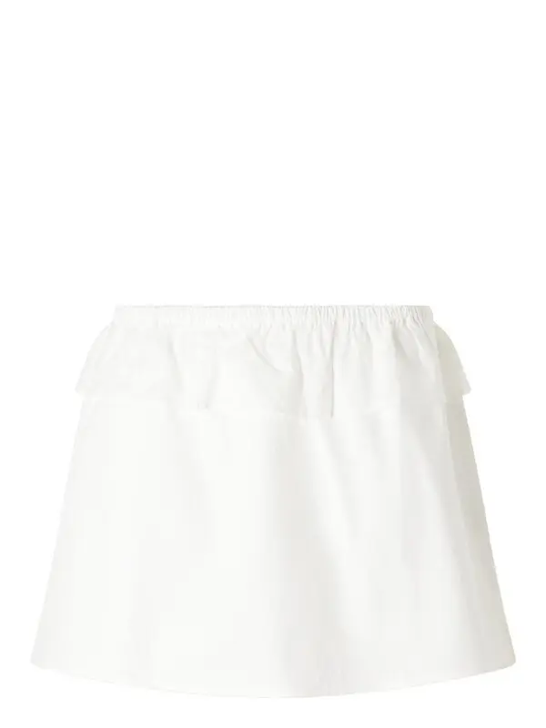 DEIJI STUDIOS Flounce Layer Organic Cotton-poplin Mini Skirt - White