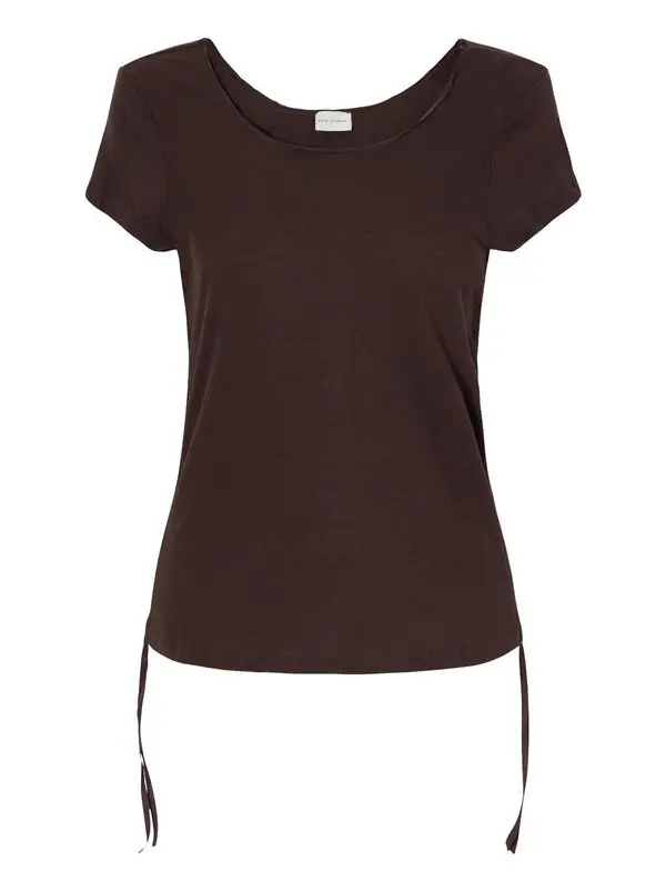DEIJI STUDIOS Drawstring Organic Cotton T-shirt - Brown