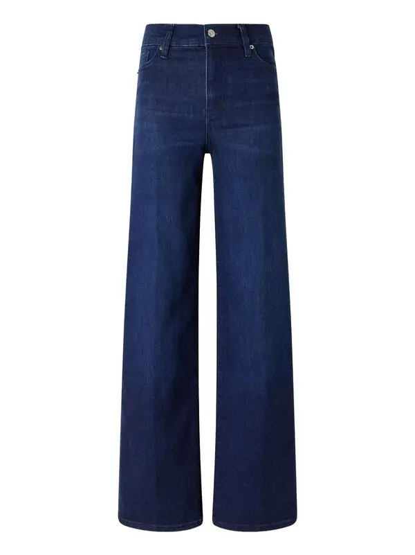 FRAME Le Slim Palazzo High-rise Wide-leg Jeans - Dark Denim