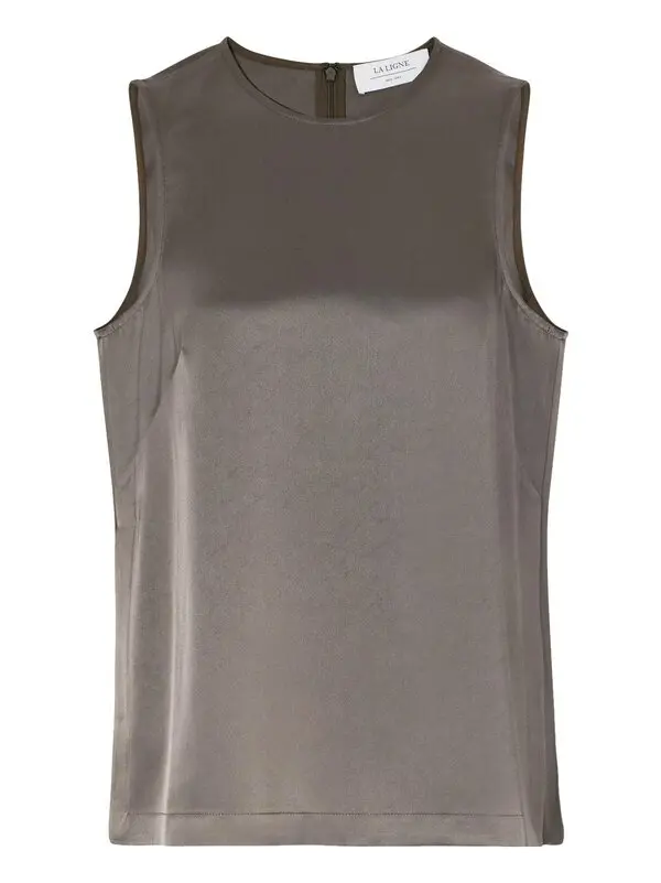 LA LIGNE Crepe-satin Cami - Brown