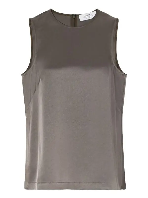 LA LIGNE Crepe-satin Cami - Brown