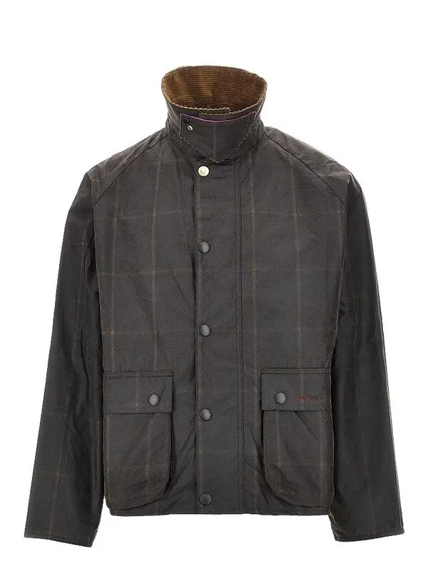 PAUL SMITH LOVES BARBOUR Transport Windowpane Waxed Cotton Jacket An - Brown