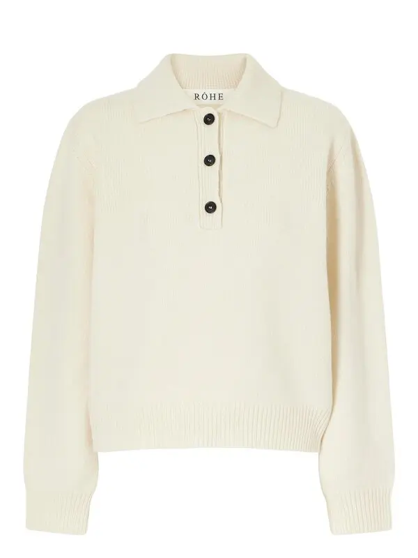 RÓHE Wool And Cashmere-blend Polo Sweater - Neutrals