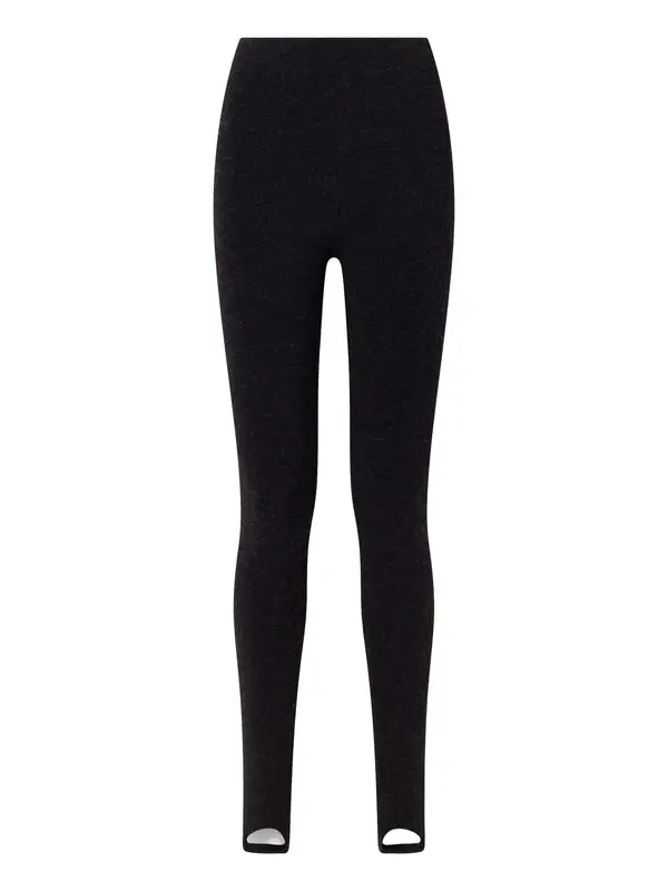LAUREN MANOOGIAN Merino Wool-blend Stirrup Leggings - Black