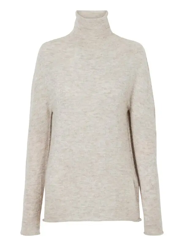 LAUREN MANOOGIAN Bottle Funnel Baby Alpaca Wool-blend Turtleneck Sweater - Neutrals