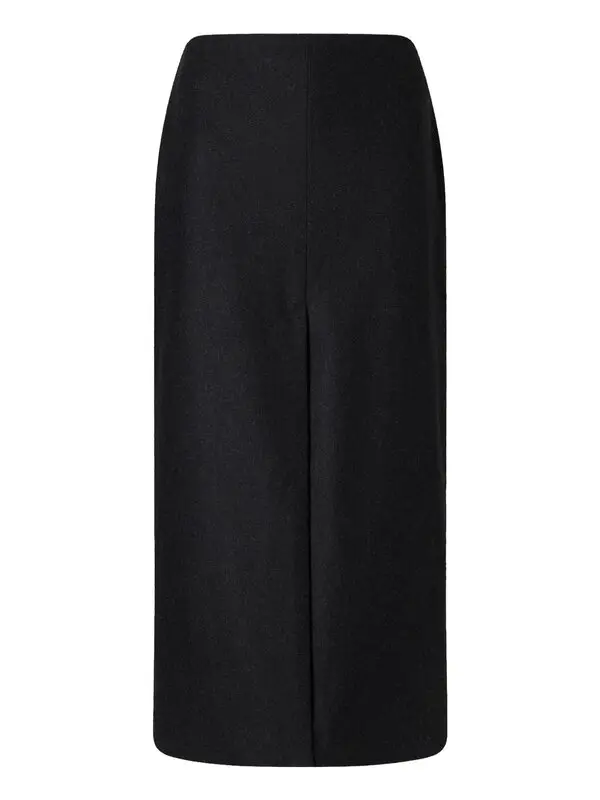 NILI LOTAN Mariha Wool Midi Skirt - Gray