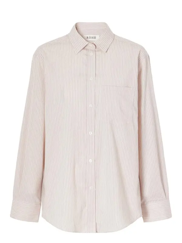 RÓHE Striped Woven Shirt - Pink