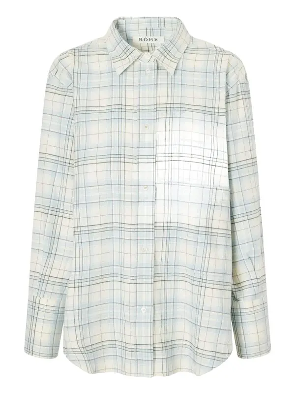 RÓHE Checked Cotton-flannel Shirt - Beige