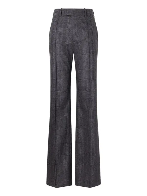 NILI LOTAN Etoile Pleated Wool And Cashmere-blend Straight-leg Pants - Gray
