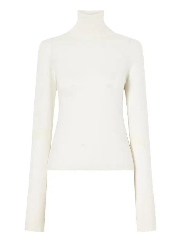 THE PARK Marshall Cashmere And Silk-blend Turtleneck Sweater - White