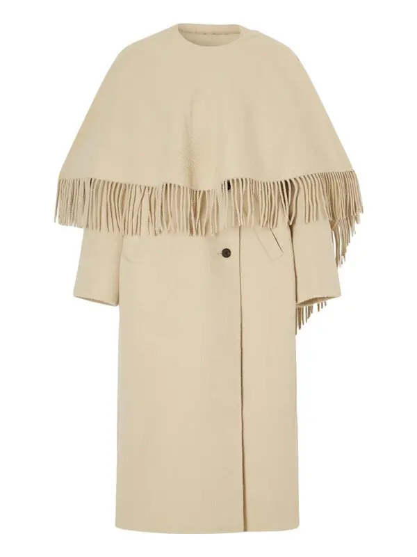 RÓHE Layered Fringed Wool And Alpaca-blend Coat - Neutrals