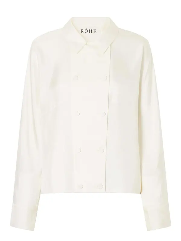 RÓHE Double-breasted Silk-satin Blouse - Cream
