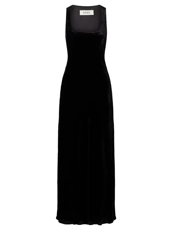 RÓHE Velvet Maxi Dress - Black