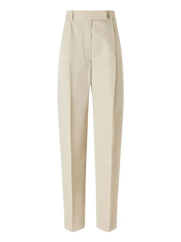 RÓHE Daria Wool-blend Tapered Pants - Neutrals