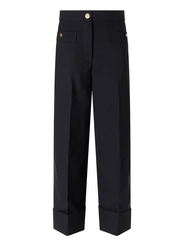 Thom Browne Virgin Wool-twill Straight-leg Cropped Pants - Blue