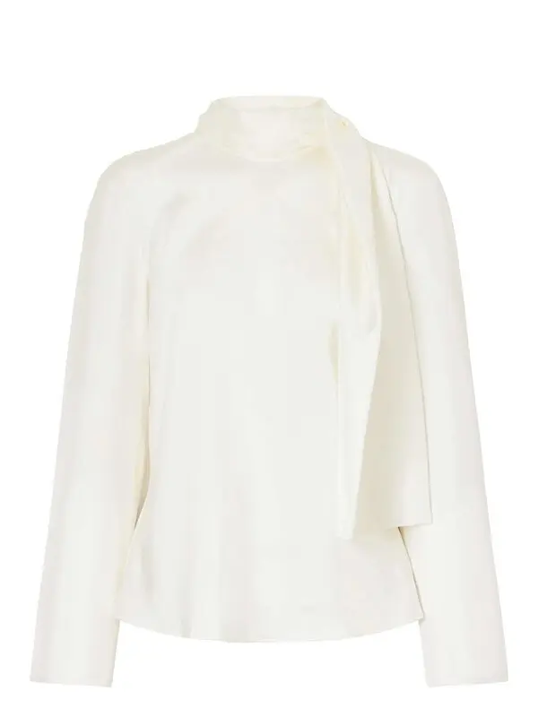 RÓHE Tie-detailed Silk-satin Blouse - Cream