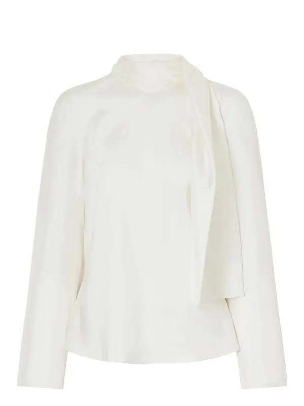 RÓHE Tie-detailed Silk-satin Blouse - Neutrals