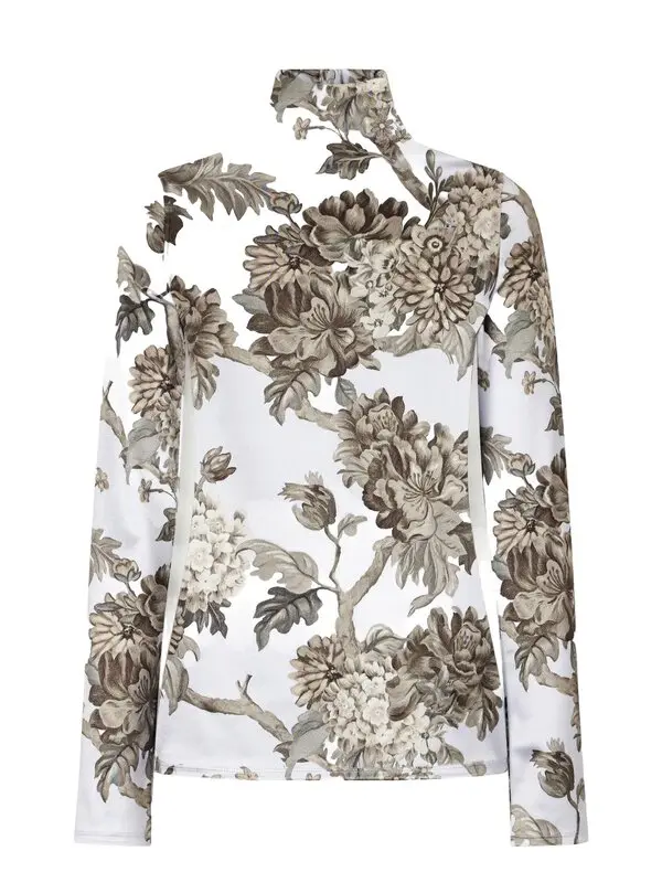 Acne Studios Edenise Printed Stretch-jersey Turtleneck Top - Blue