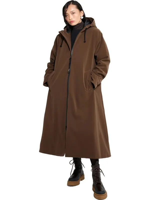 Stutterheim Mosebacke Long Matte Winter Coat - Dark Brown