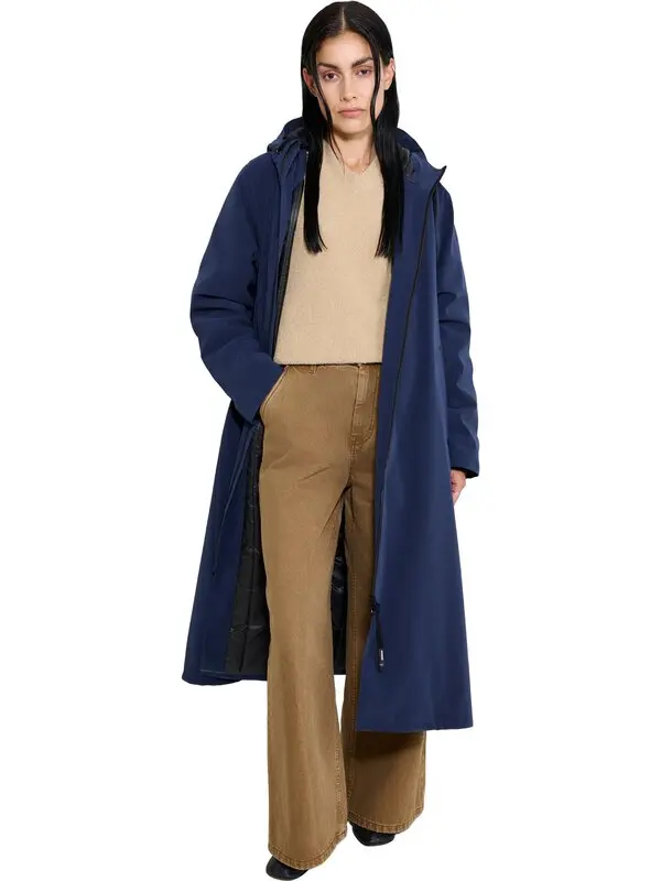 Stutterheim Mosebacke Long Matte Winter Coat - Navy