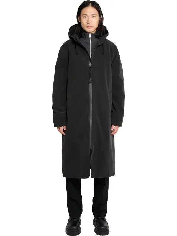 Stutterheim Stockholm Long Matte Winter Coat - Black