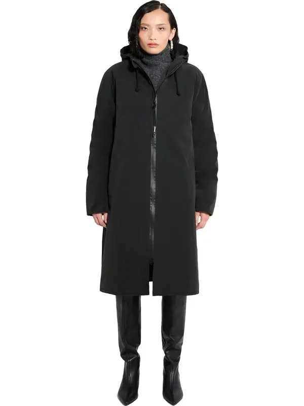Stutterheim Stockholm Long Matte Winter Coat - Black